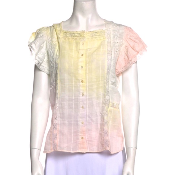 LoveShackFancy | Tops | Loveshackfancy Pastel Lace Blouse | Poshmark